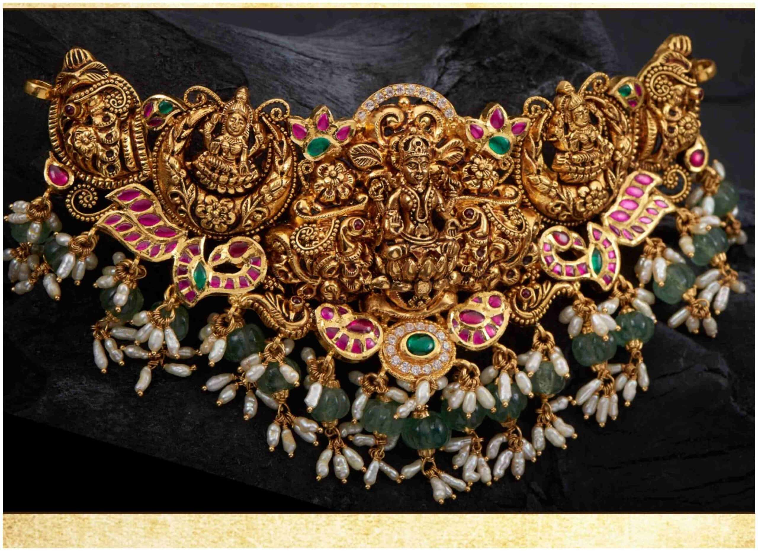Traditional Lakshmi kundan choker - Indian Jewellery Designs