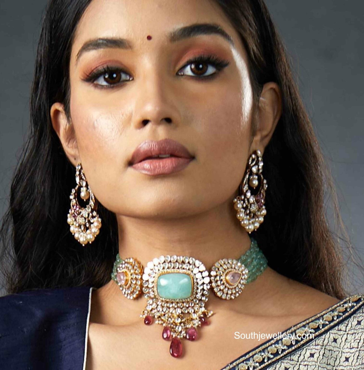 Uncut diamond choker set - Indian Jewellery Designs