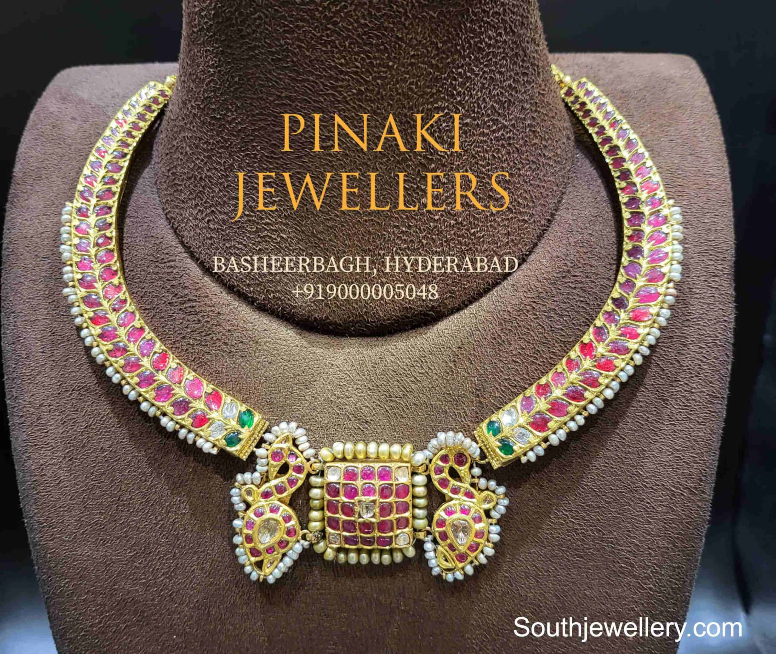 Antique gold kundan kante necklace - Indian Jewellery Designs