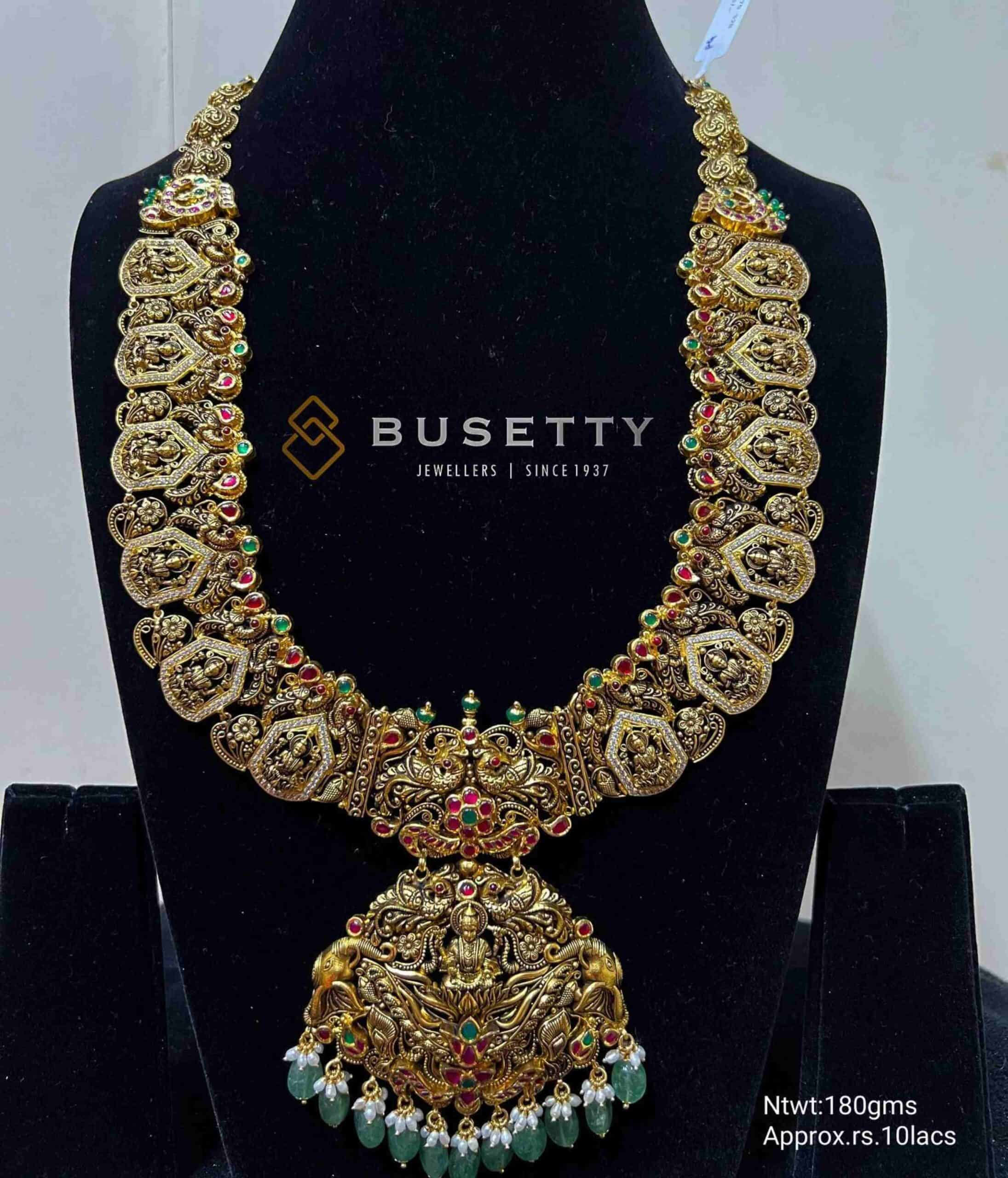 Antique gold Lakshmi haram - Indian Jewellery Designs