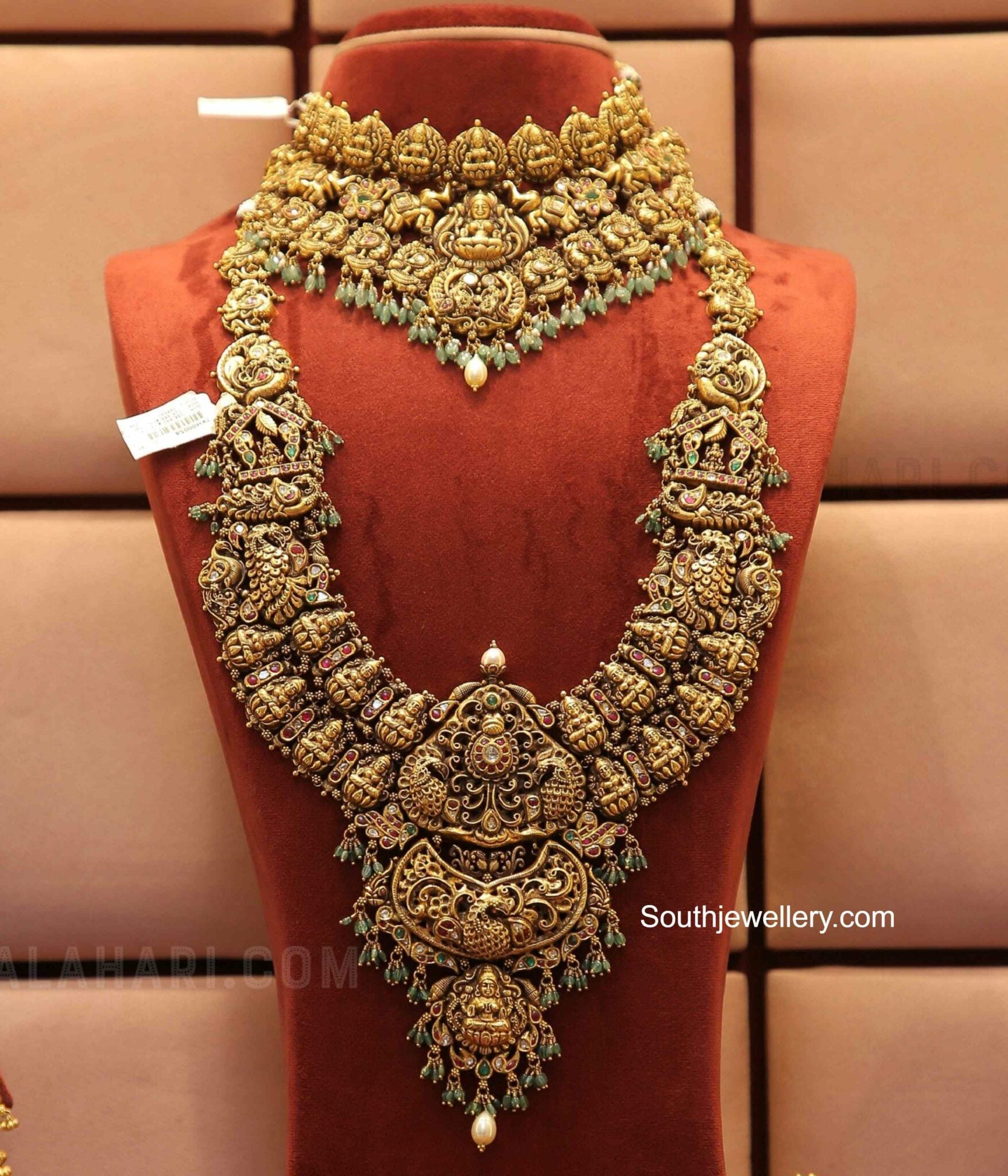 Antique gold bridal temple jewellery set - Indian Jewellery Designs