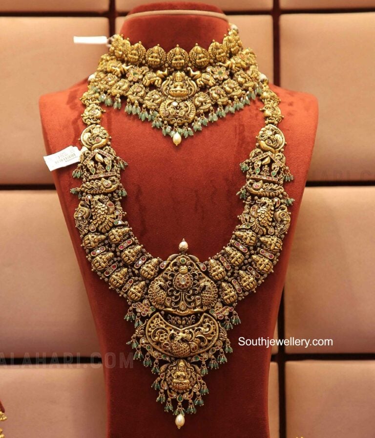 Antique gold bridal temple jewellery set - Indian Jewellery Designs