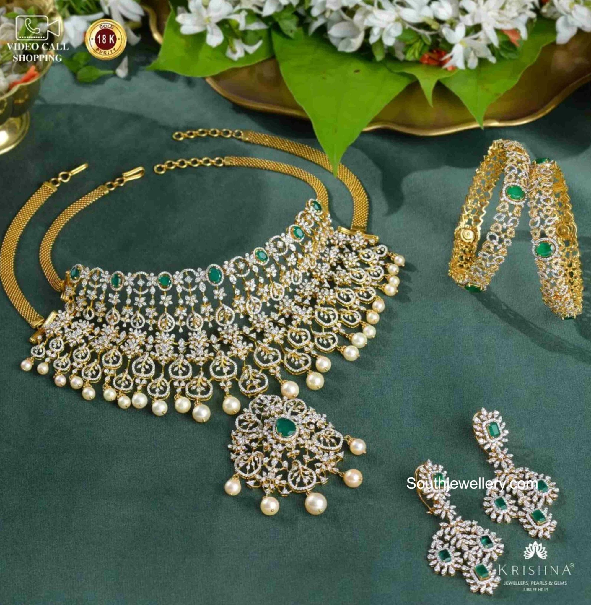 Bridal diamond jewellery set - Indian Jewellery Designs