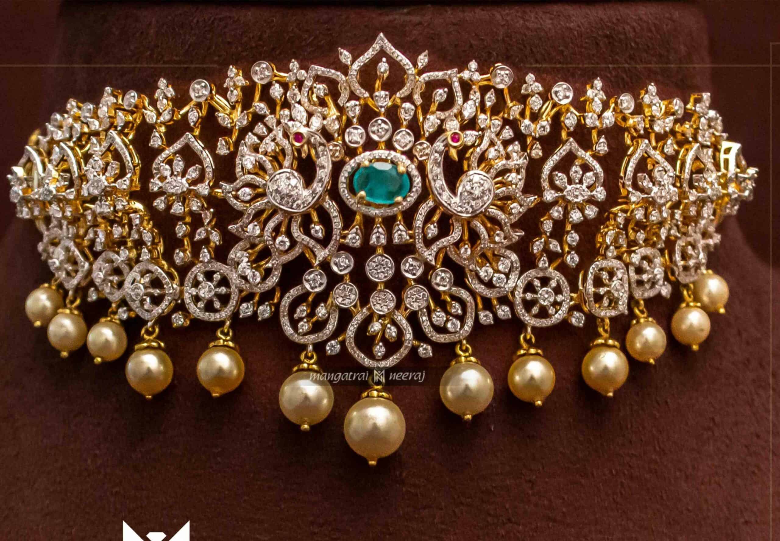 Peacock diamond choker - Indian Jewellery Designs