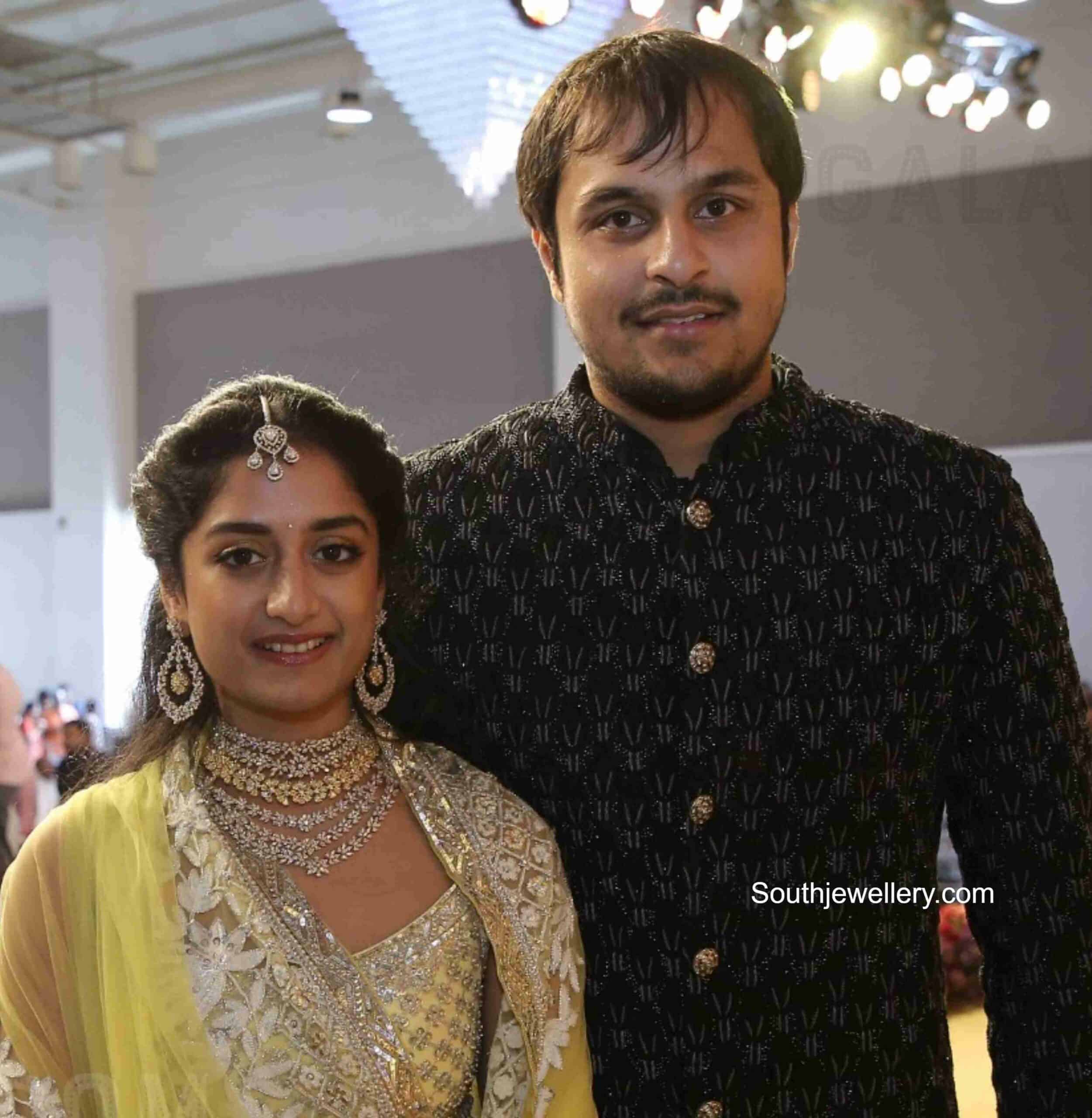 Bride in layered diamond choker set - Indian Jewellery Designs