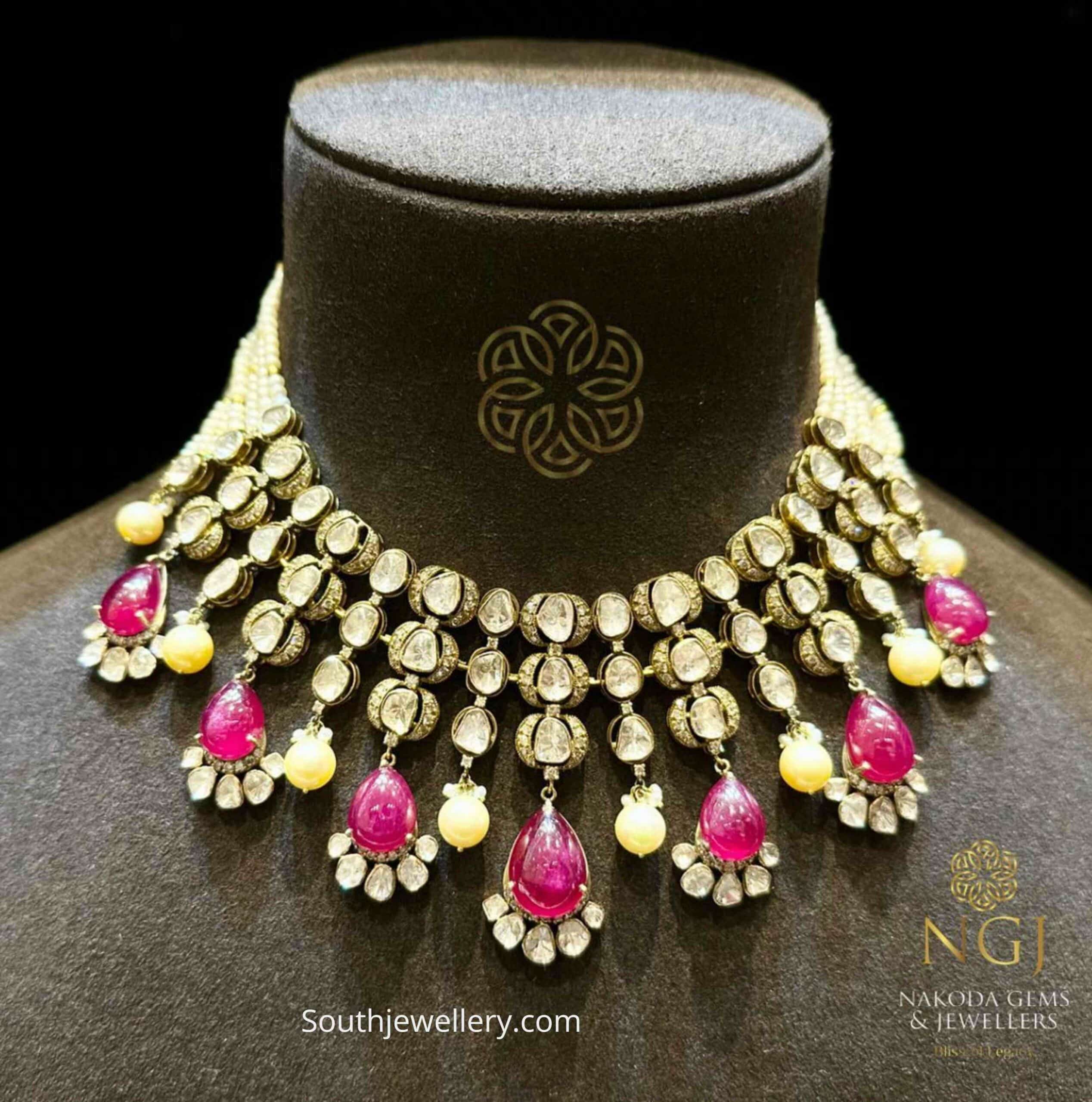 Victorian polki necklace - Indian Jewellery Designs